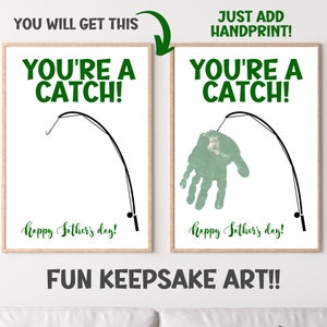 Fishing Handprint Art, Father's Day Handprint Art, Father's Day ...