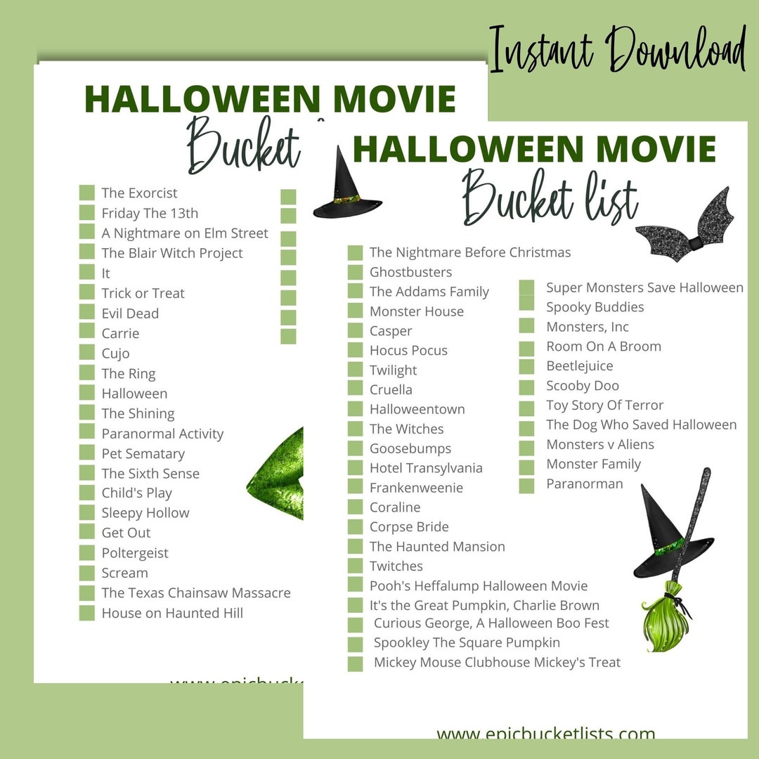 Halloween Movie Bucket List| Halloween Bucket List | Halloween ...