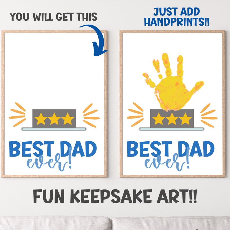 Best Dad Ever Handprint Art, Father's Day Handprint, Father's Day ...