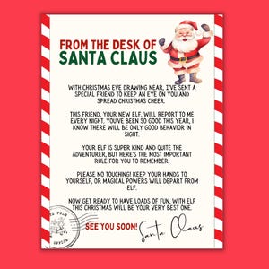 Official Letter From Santa for Elf Arrival, Christmas Elf Letter, Elf ...