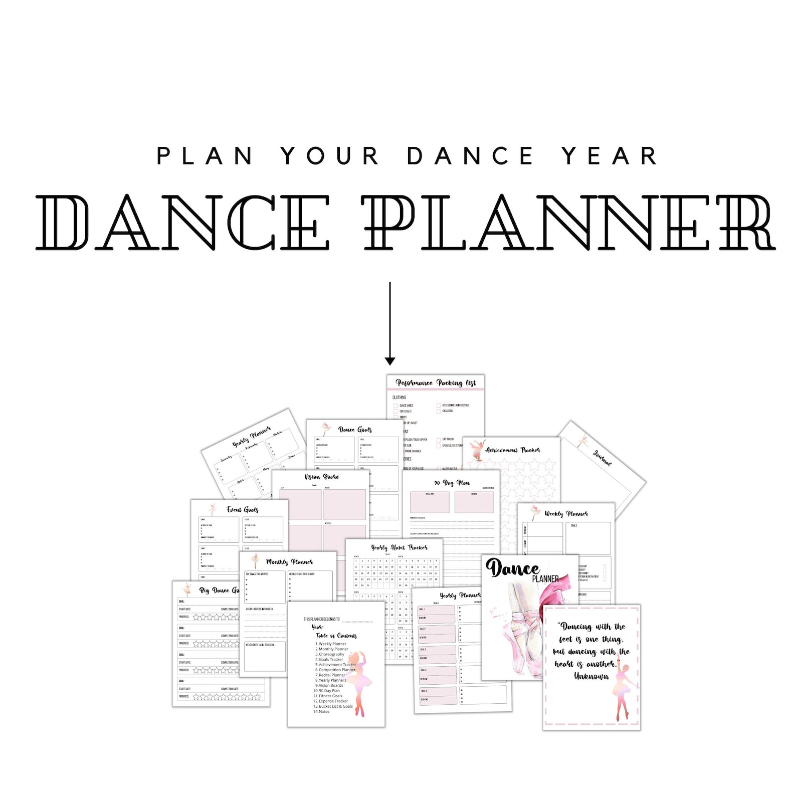 Dancing Journal | Dance Planner | Digital Download | Printable Planner ...