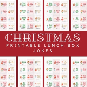 Christmas Lunch Box Notes for Kids, Holiday Joke Lunch Box Notes, Lunch ...