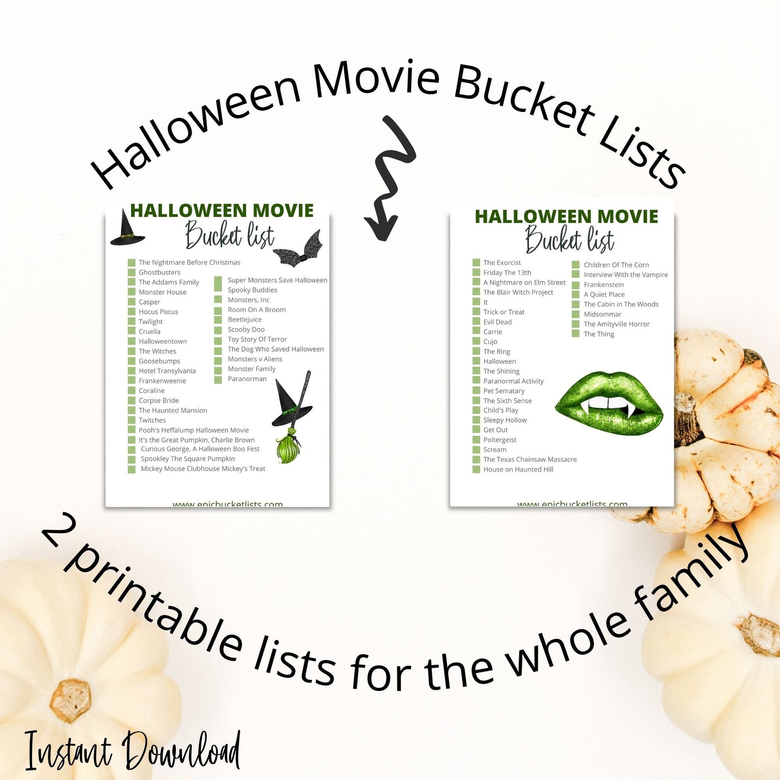 Halloween Movie Bucket List Halloween Bucket List Halloween - Etsy