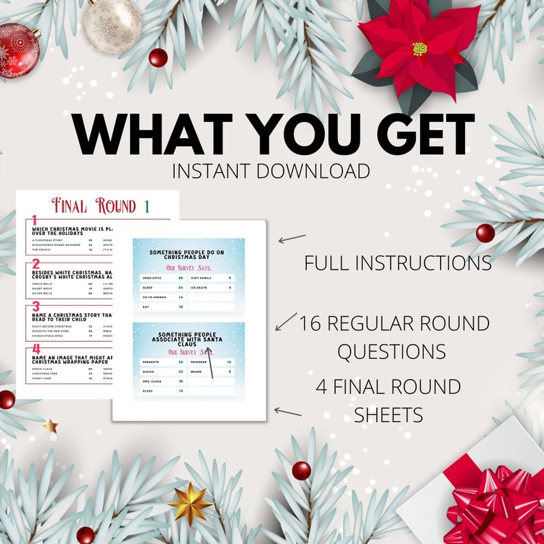 Printable Christmas Trivia Game | Printable Christmas Friendly Feud ...