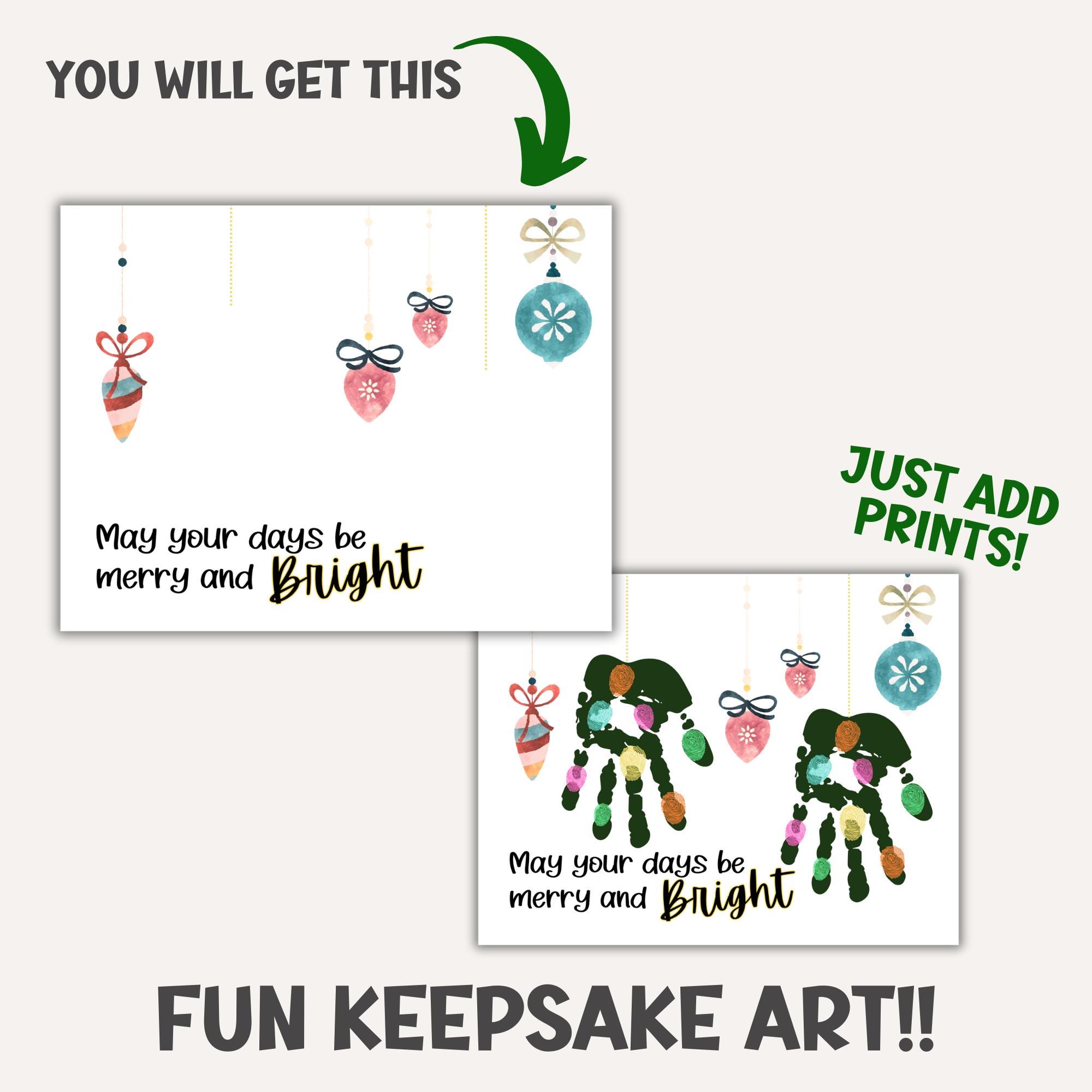 Christmas Handprint Art, Christmas Ornament Handprint Art, Holiday ...