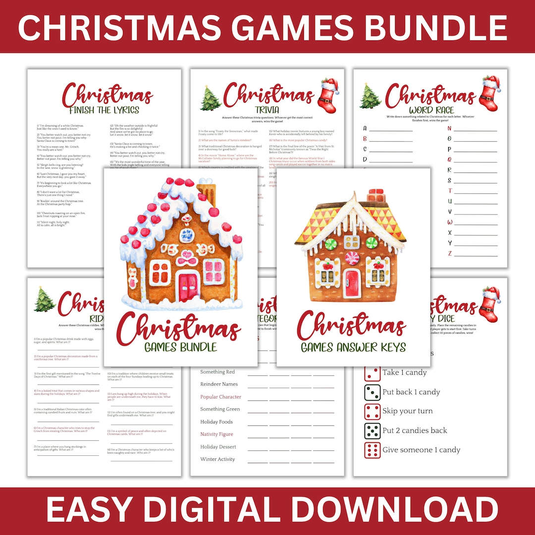 10 Printable Christmas Activities, Christmas Activity Bundle, Kid's ...