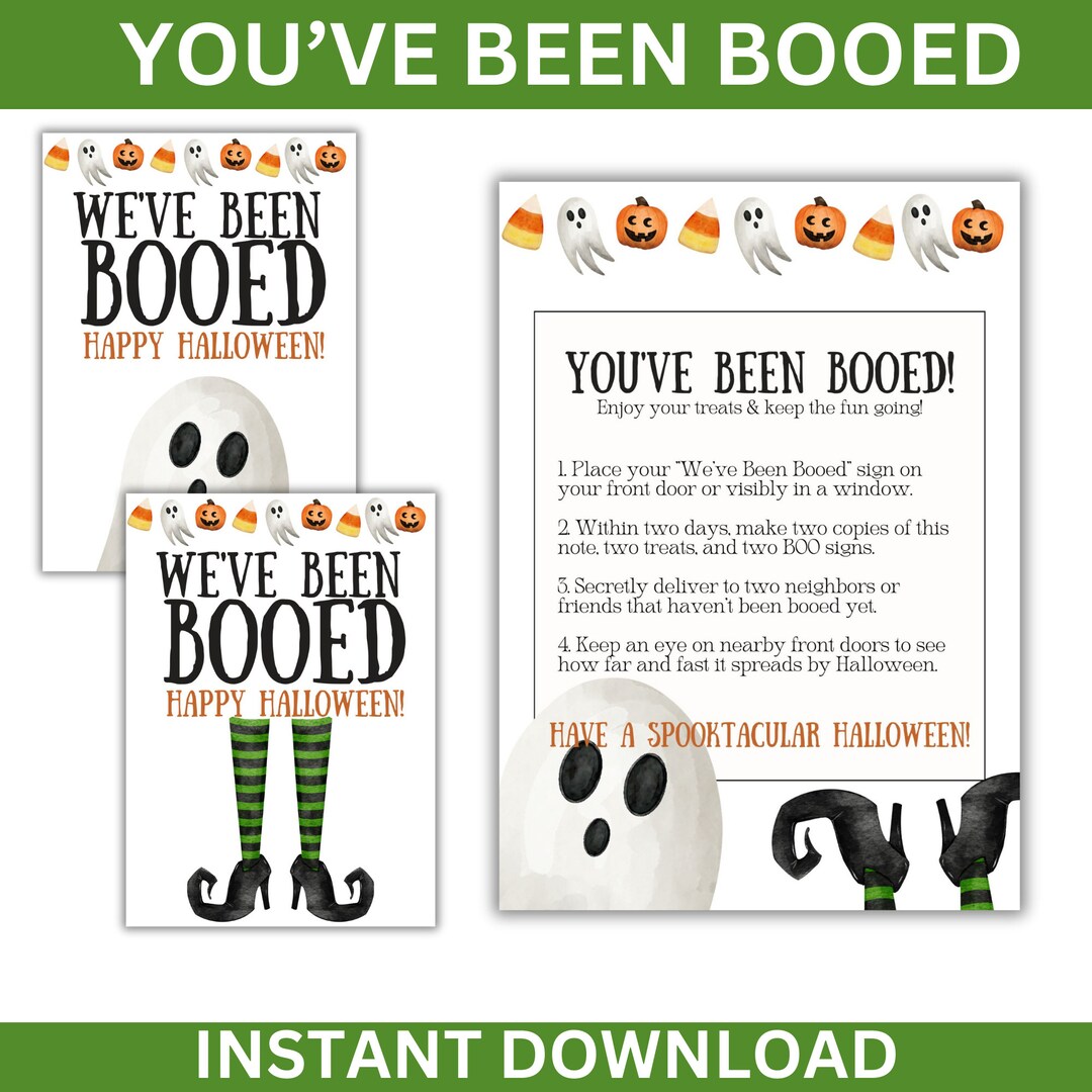 Printable You've Been Booed Set | Halloween We've Been Booed Sign | You ...