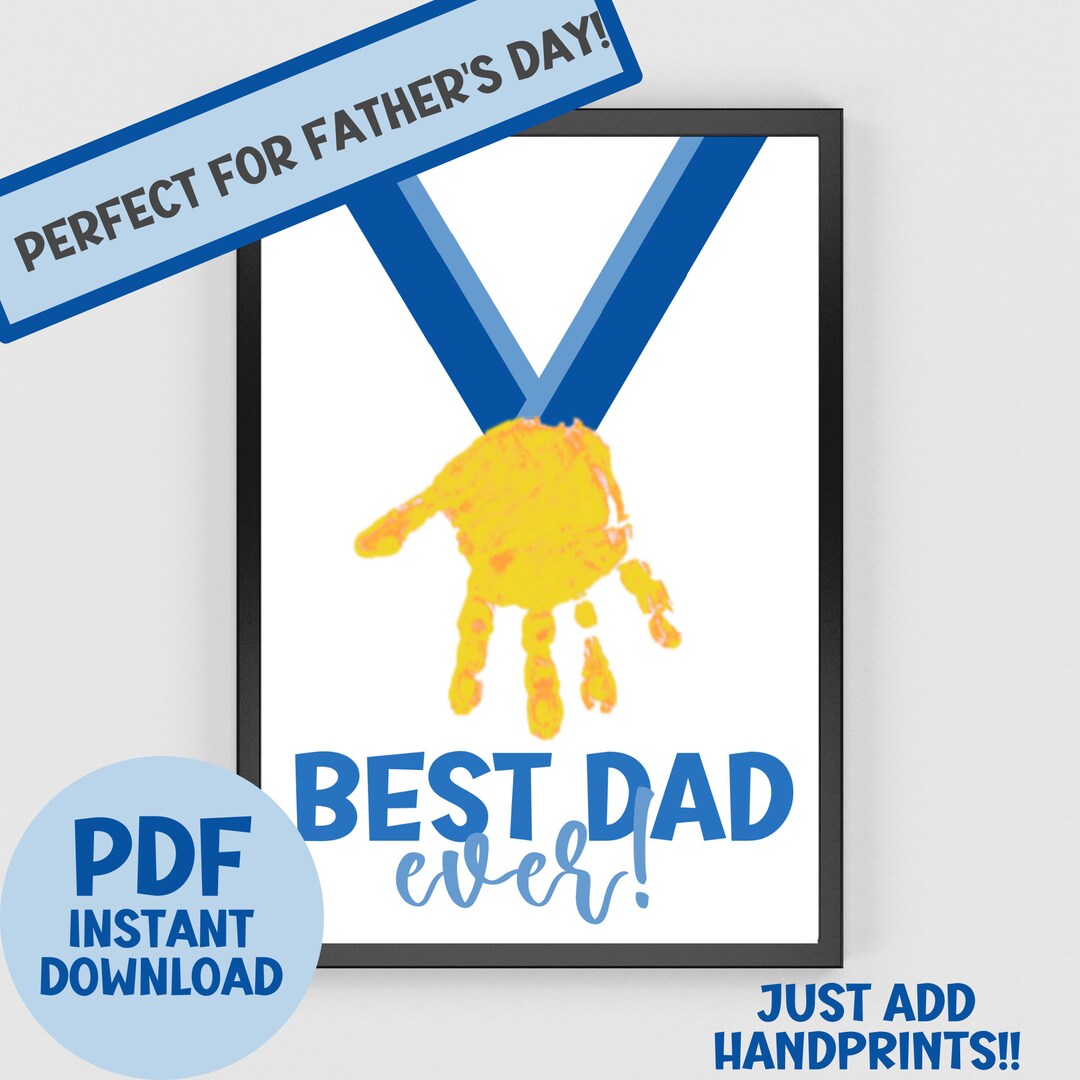 Best Dad Ever Handprint Art, Father's Day Handprint, Father's Day ...