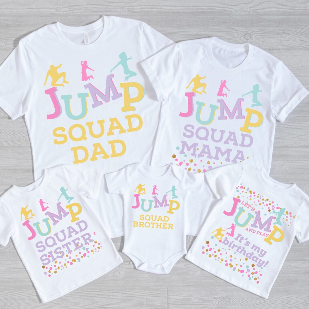 Jump Birthday Shirt, Custom Jump Birthday Matching Family Tshirts ...