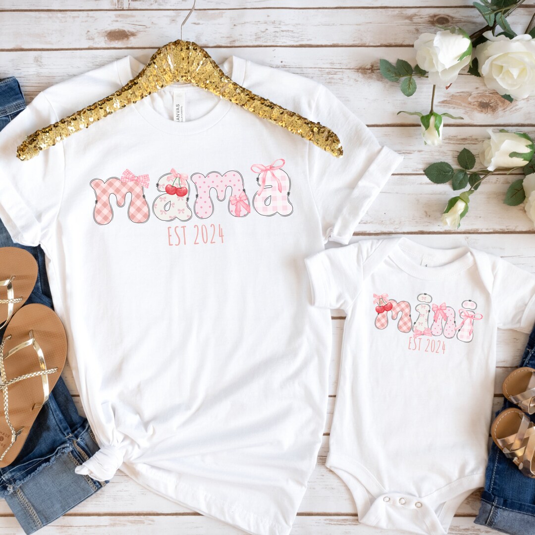 Coquette Mommy and Me Matching Outfits, Mama and Mini Matching Shirts ...