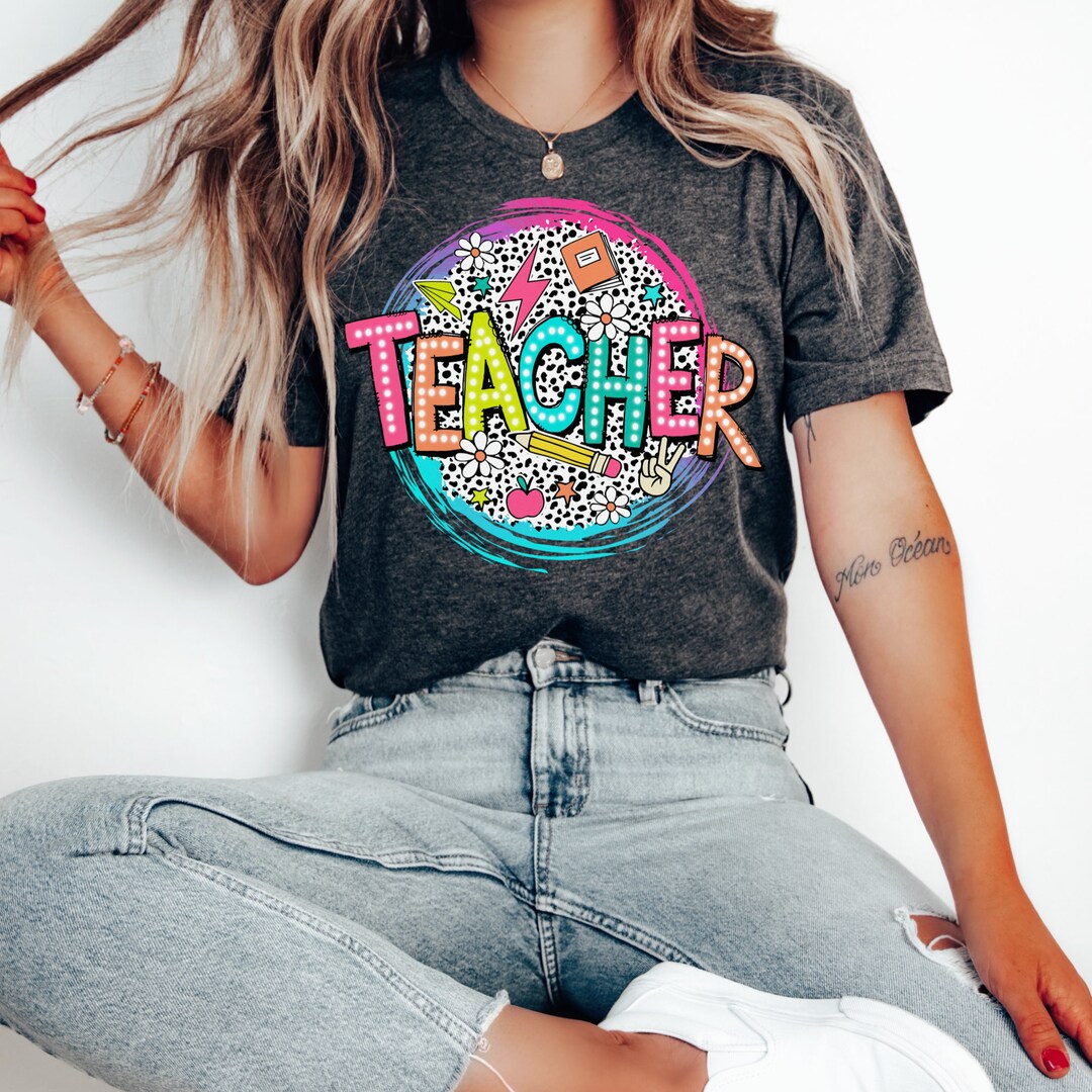 Teacher Dalmatian Shirt, Back to School Shirt, Dalmatian Dots Teach Tee ...