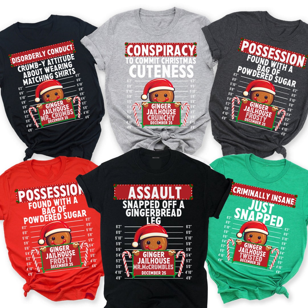 Family Group Gingerbread Crimes Christmas Shirt, Matching Christmas ...