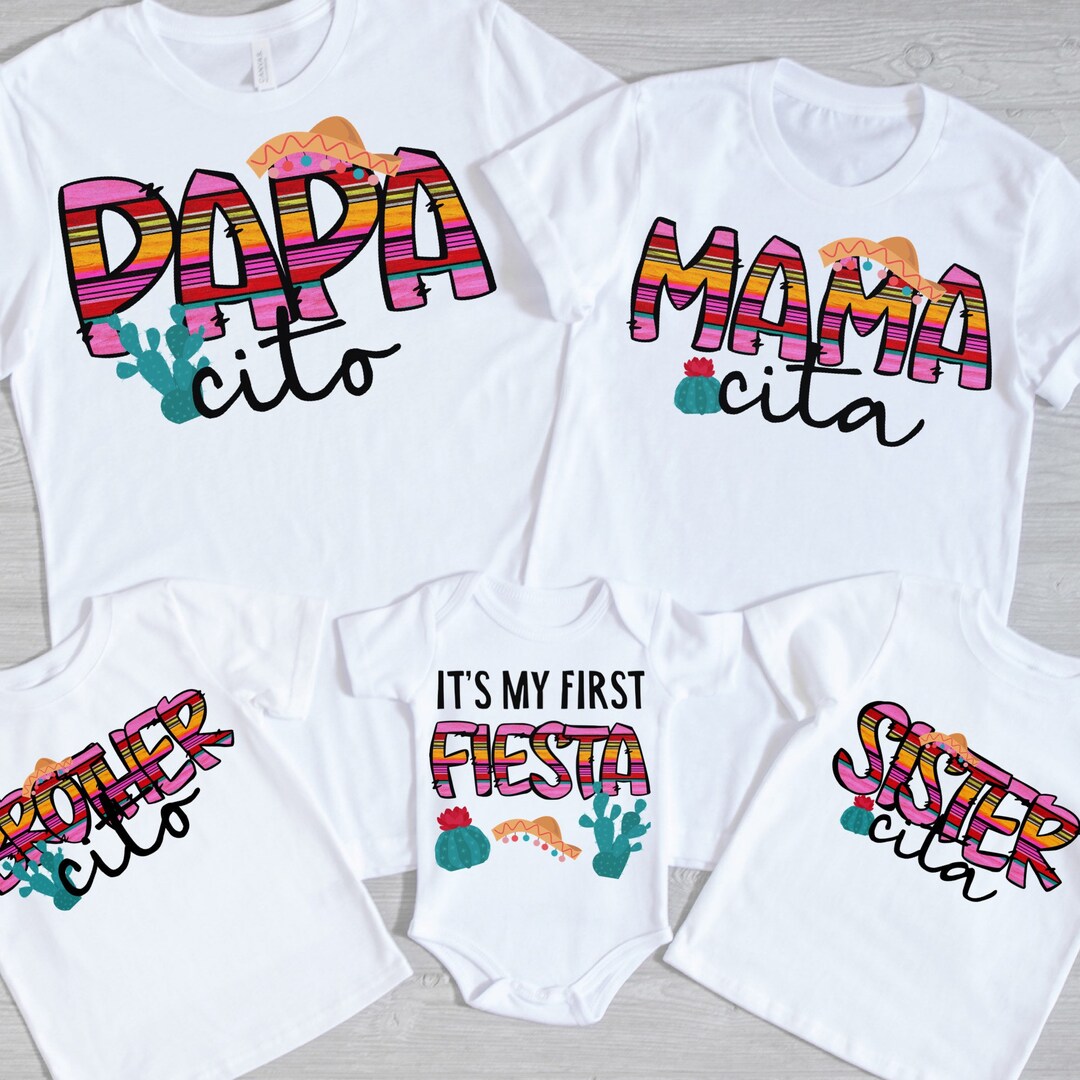 Fiesta Birthday Party Shirts, My First Fiesta, Family Fiesta Birthday ...