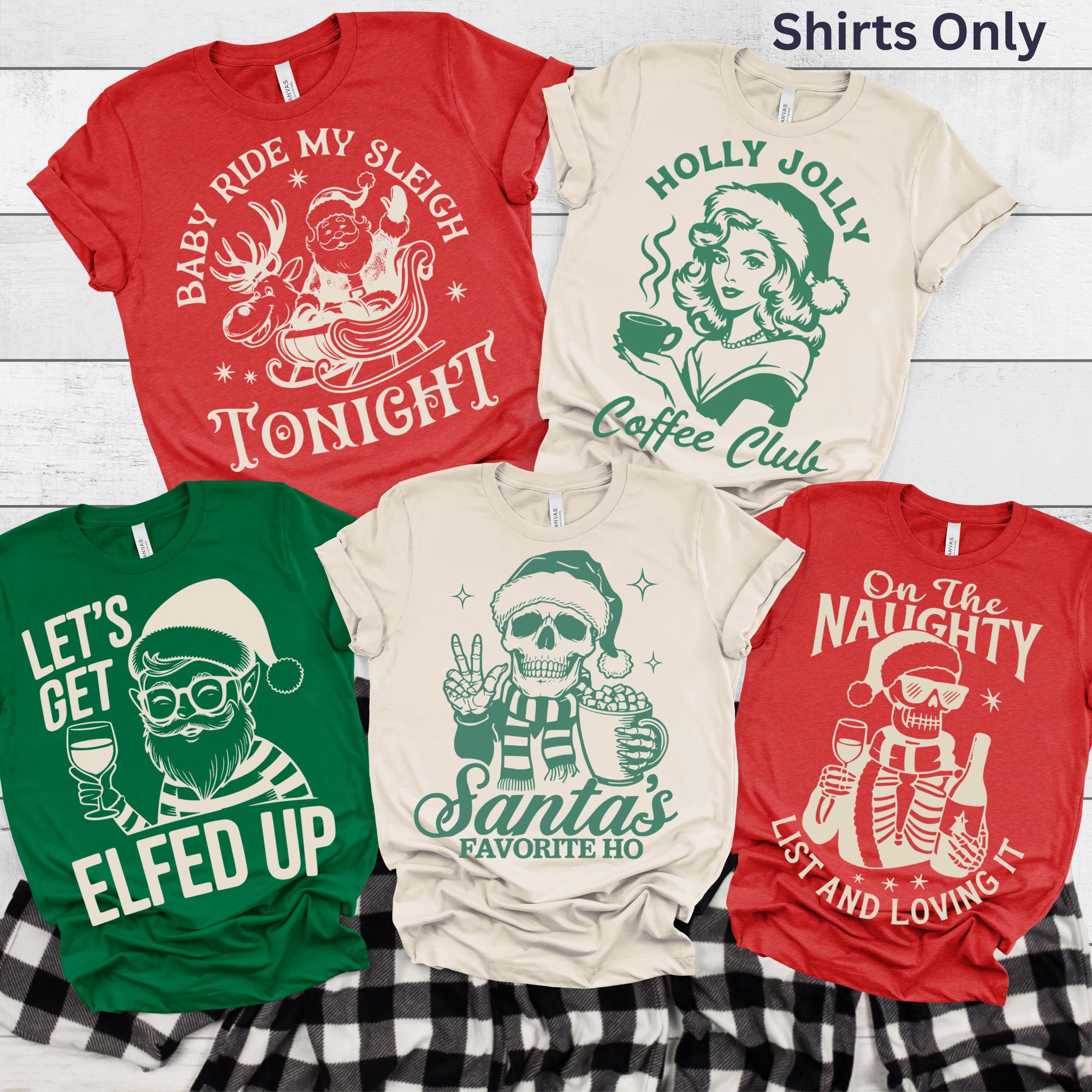 Rude Dirty Christmas Pajama Shirts, Inappropriate Couples Naughty Pjs ...