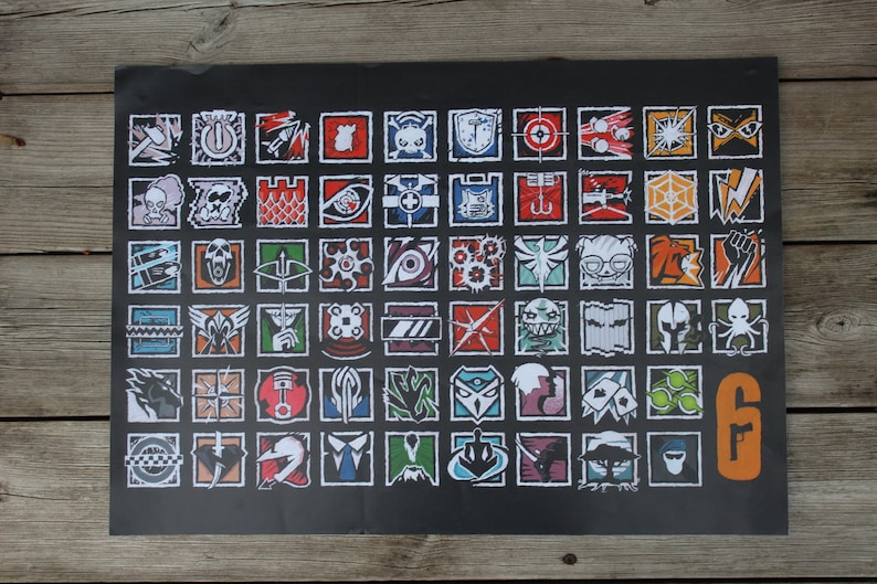 Rainbow 6 Siege Operator Icon Poster A2 size Silk finish | Etsy