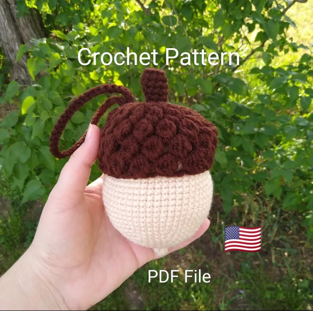 Acorn Wristlet Pouch CROCHET PATTERN, Drawstring, Oak Nut Purse, Fiber ...