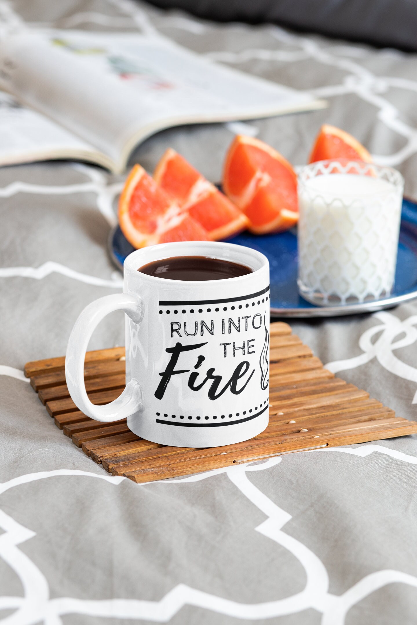 Motivational Gift Mug Run Into the Fire Motivation Mug - Etsy