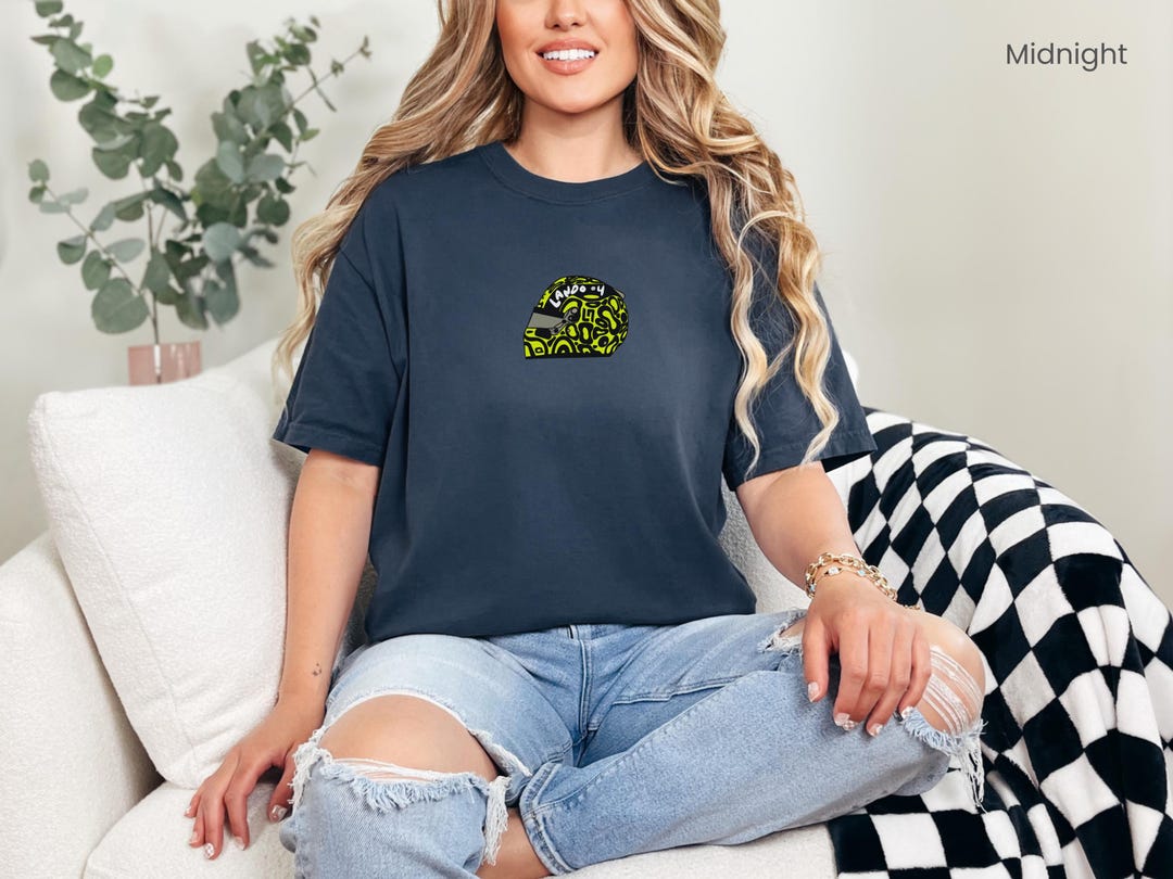 Lando Inspired Helmet Tee, Neon Motorsport Shirt, Racing Fan Apparel - Etsy