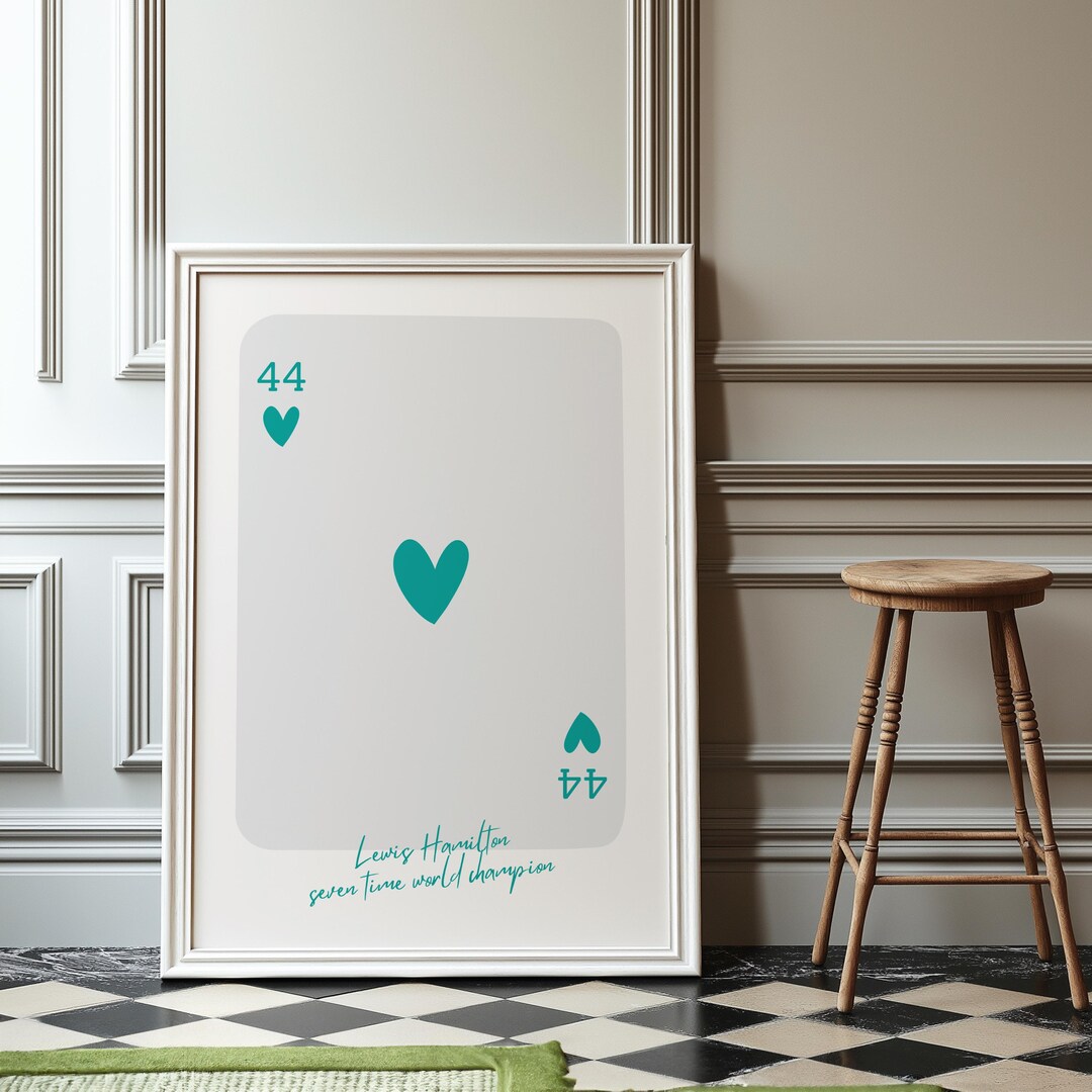 Lewis Hamilton WDC Playing Card Poster Mercedes Digital Art Formula 1 ...