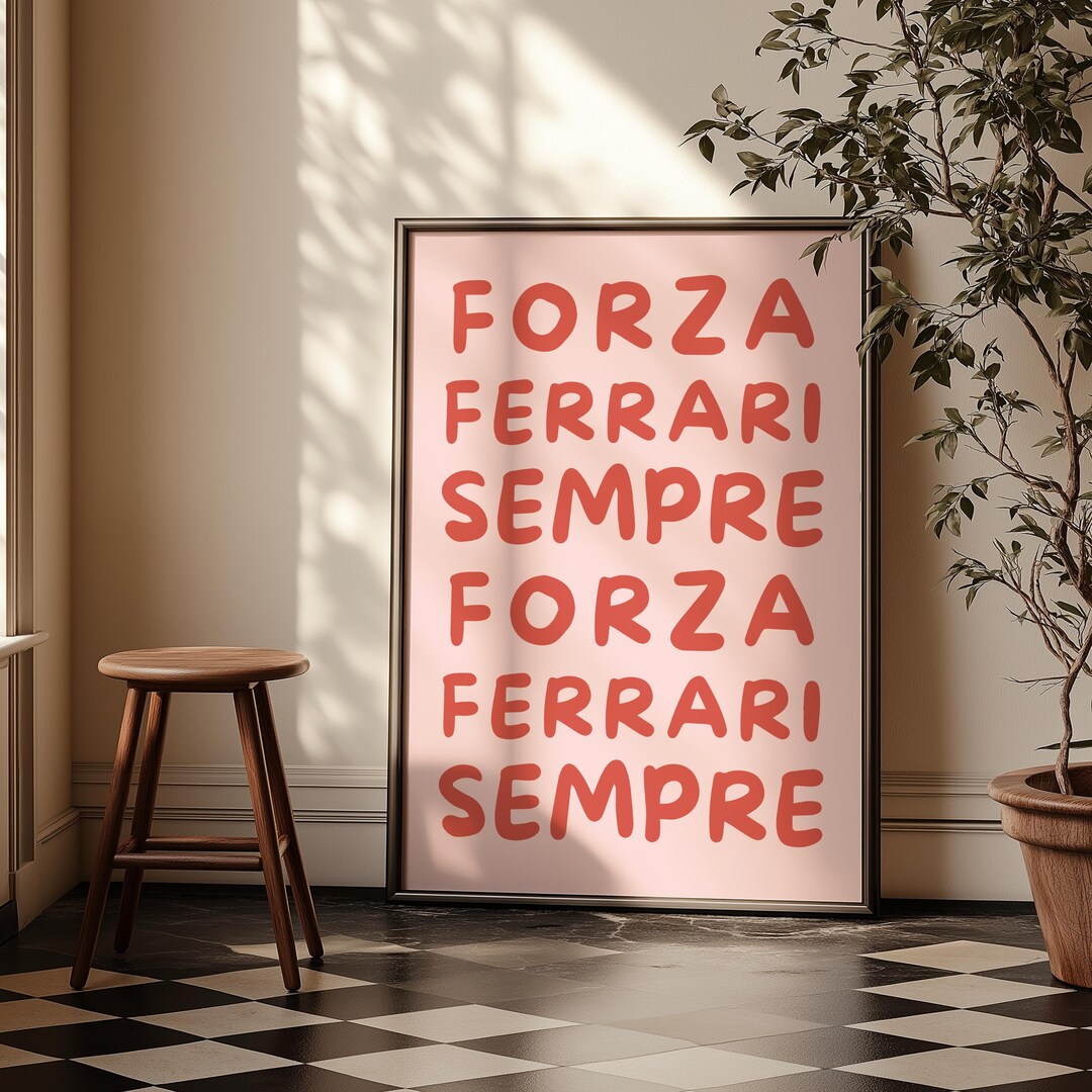 Ferrari Inspired F1 Poster, Forza Ferrari Sempre Digital Download ...