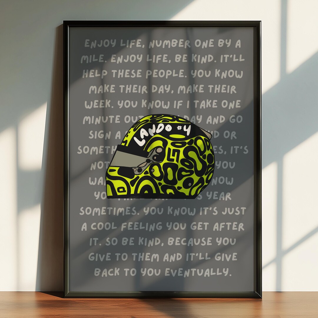 Lando Inspired Helmet Print, Neon Racing Art (digital Download) - Etsy