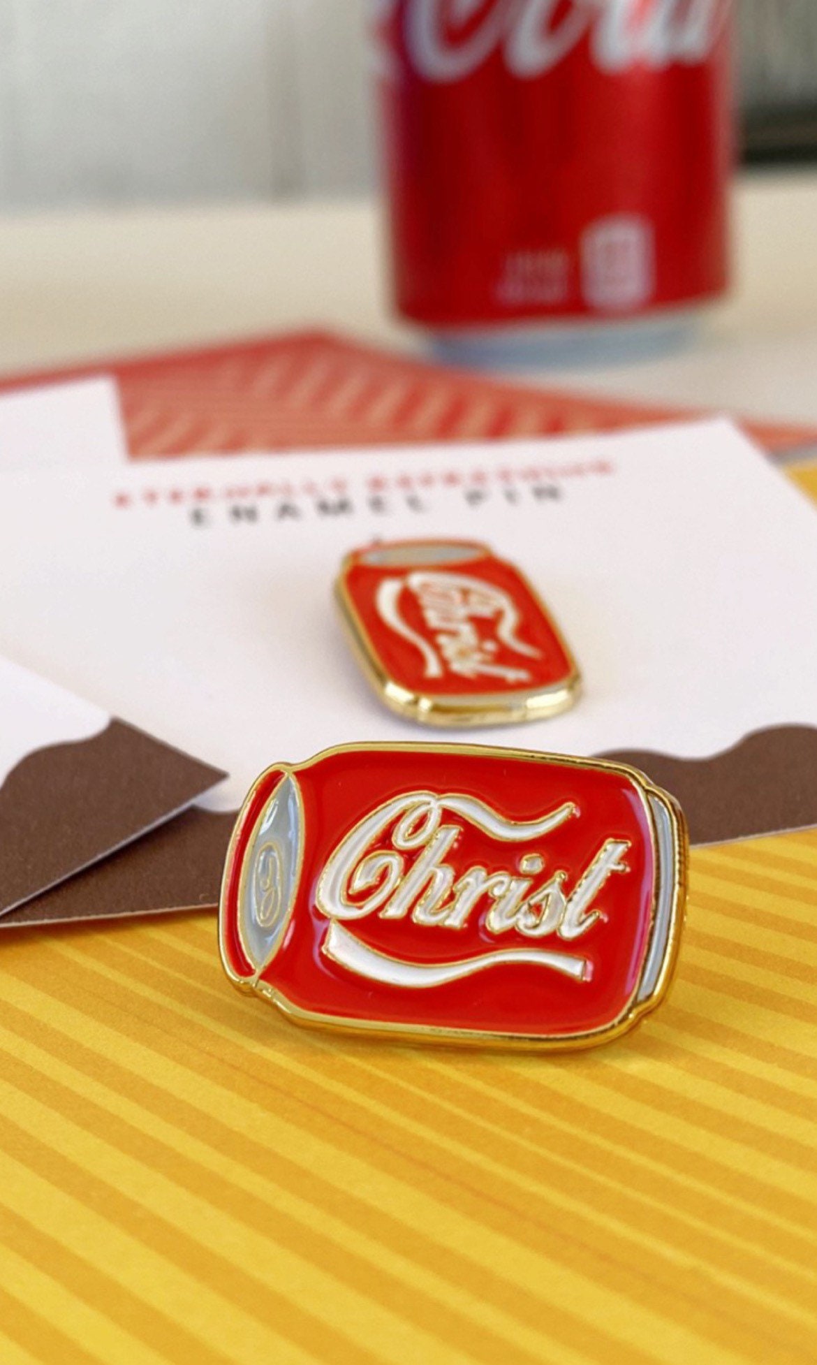 Jesus Christ Enamel Pin - Coke Can Inspired, Christian Gift - Etsy