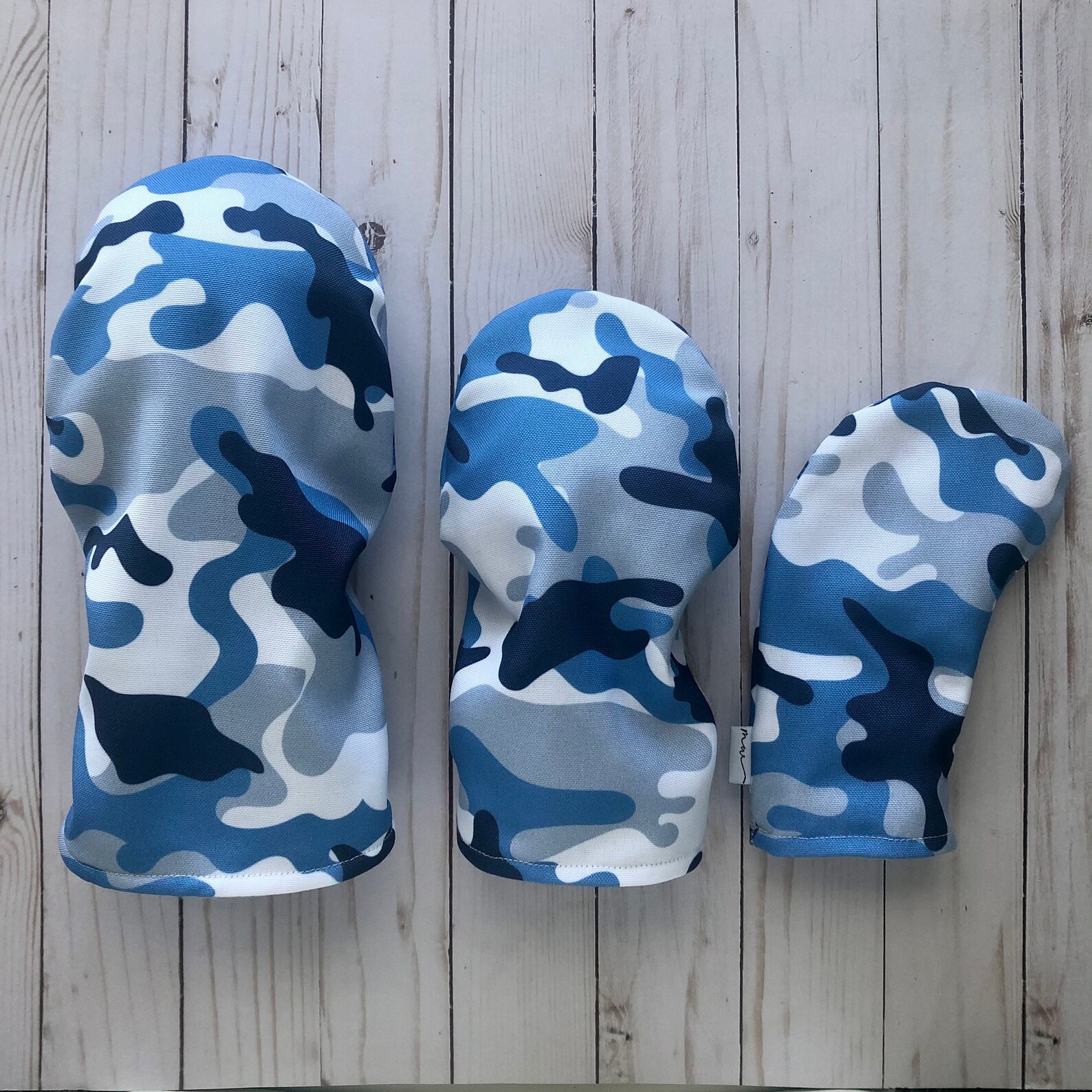 Blue Camouflage Golf Head Covers | Golf Gifts | Golf Accessories | Golf ...