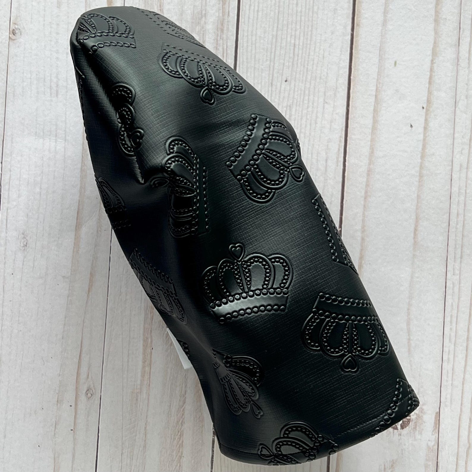 Unique Crown Embossed Leather Golf Headcovers | Black Leather | Unique ...