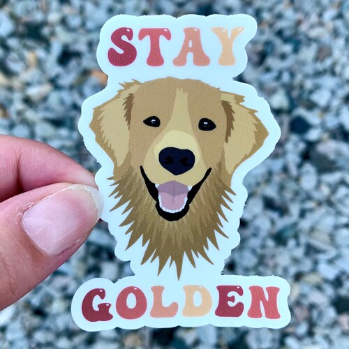 Stay Golden Vinyl Decal Golden Retriever Sticker Dog Owner - Etsy