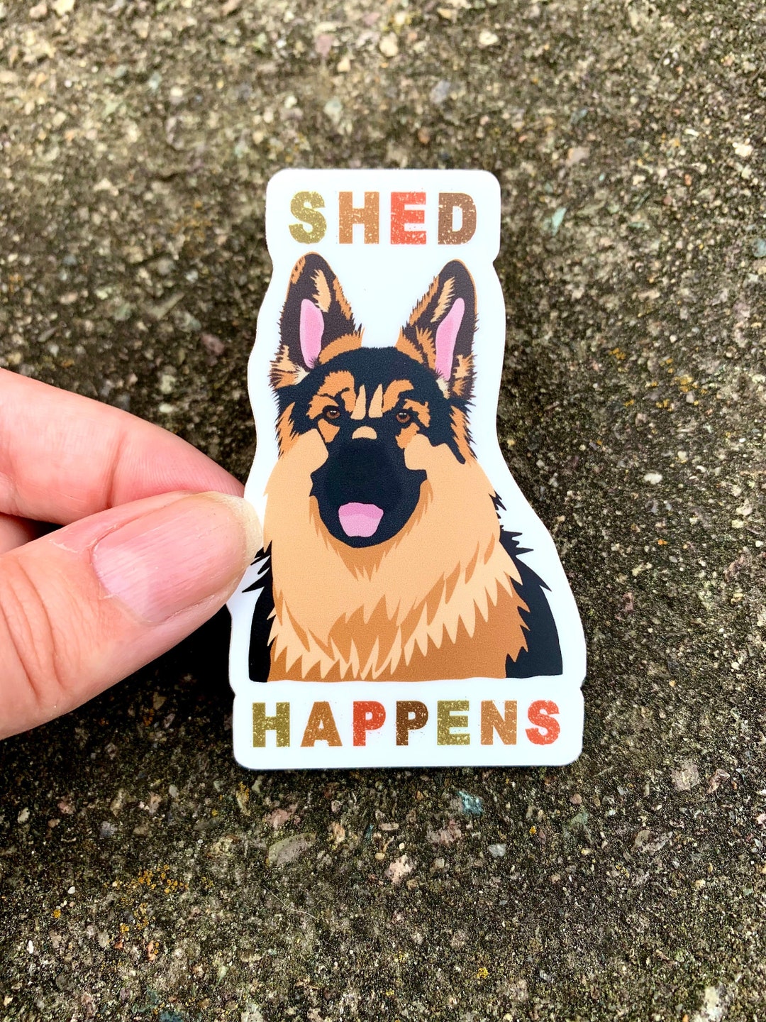 German Shepherd Vinyl Sticker, Shed Happens - Etsy