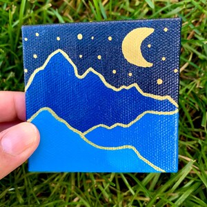 Mini Moon Paintings 3x3 - Etsy