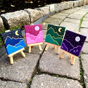 Mini Moon Paintings 3x3 - Etsy