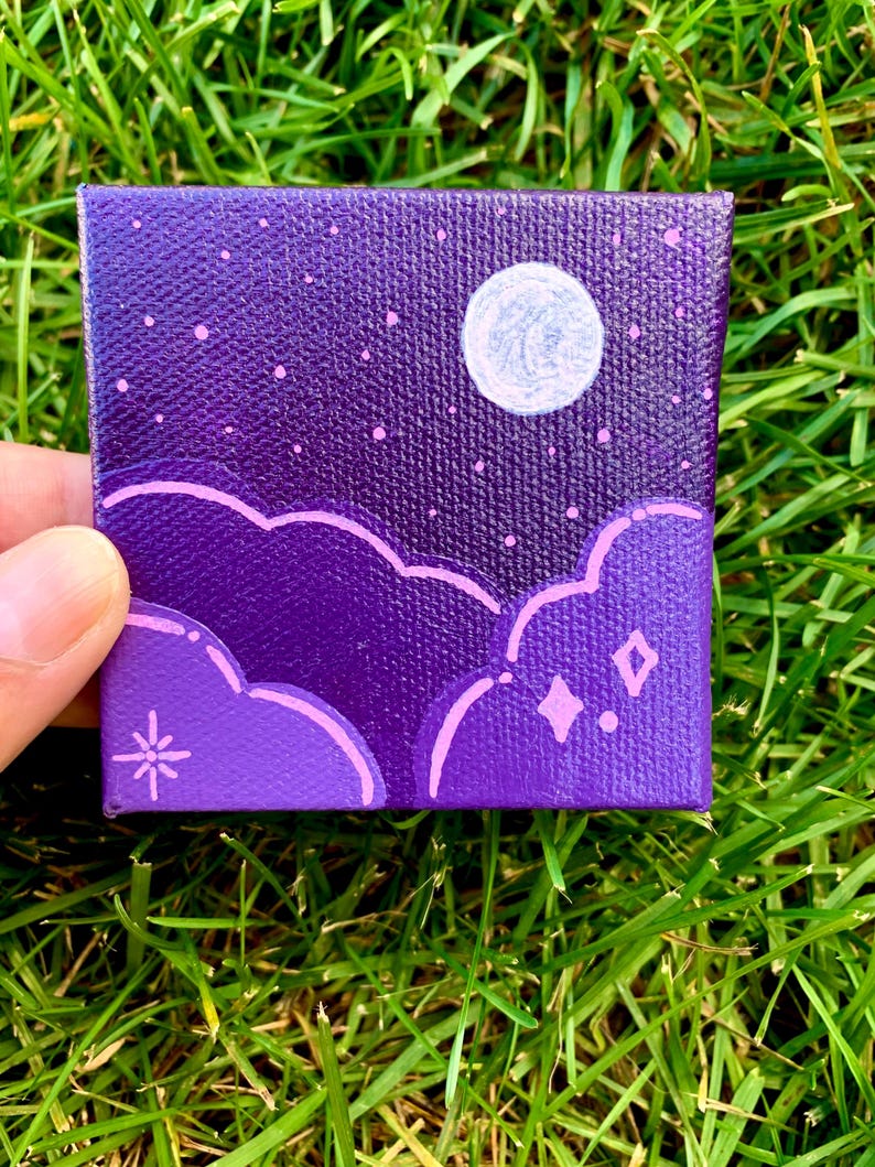 Mini Moon Paintings 3x3 - Etsy