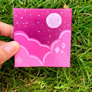 Mini Moon Paintings 3x3 - Etsy