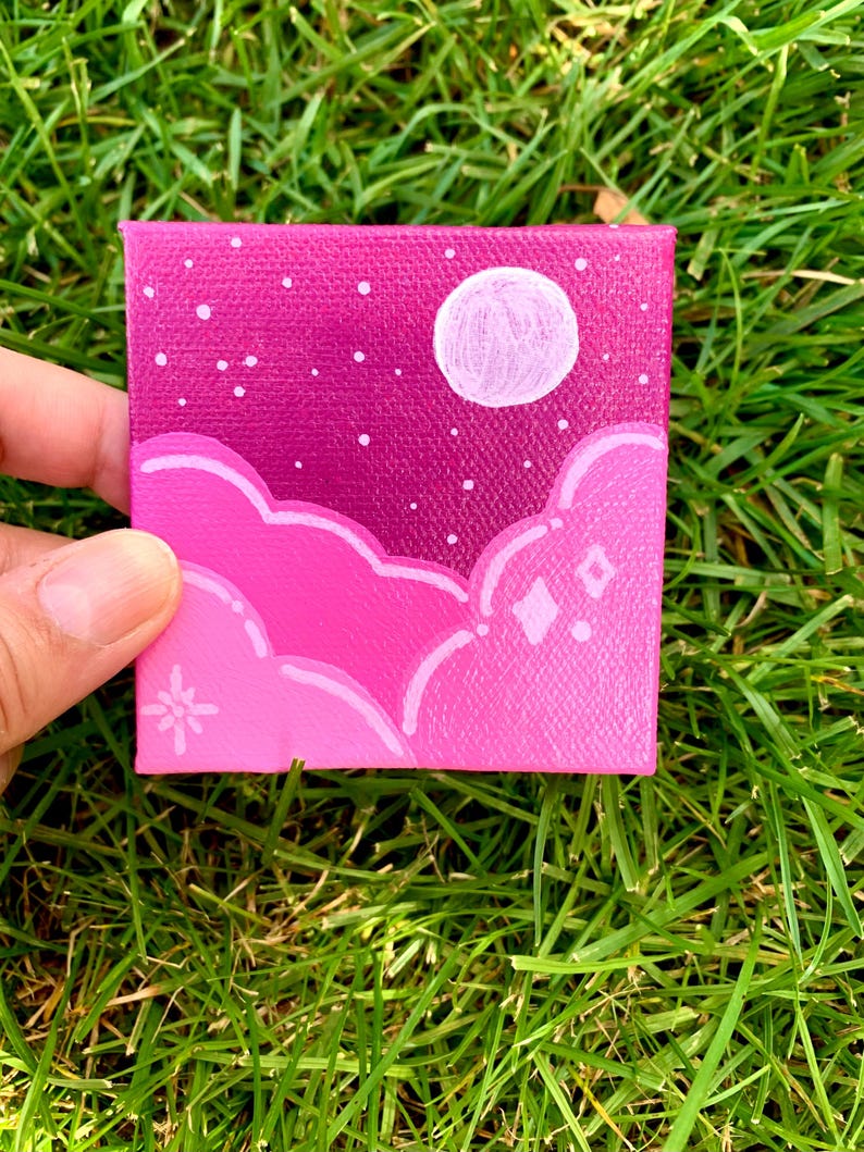 Mini Moon Paintings 3x3 - Etsy