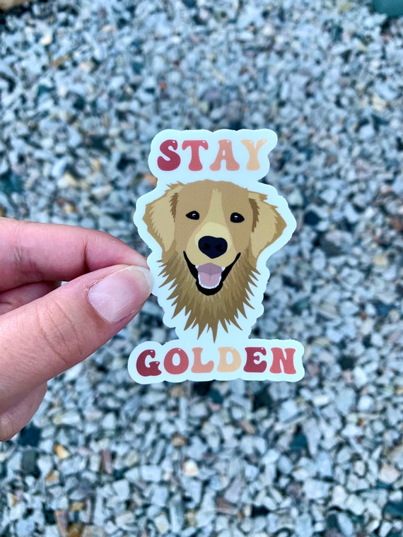 Golden Retriever Vinyl Sticker Stay Golden - Etsy