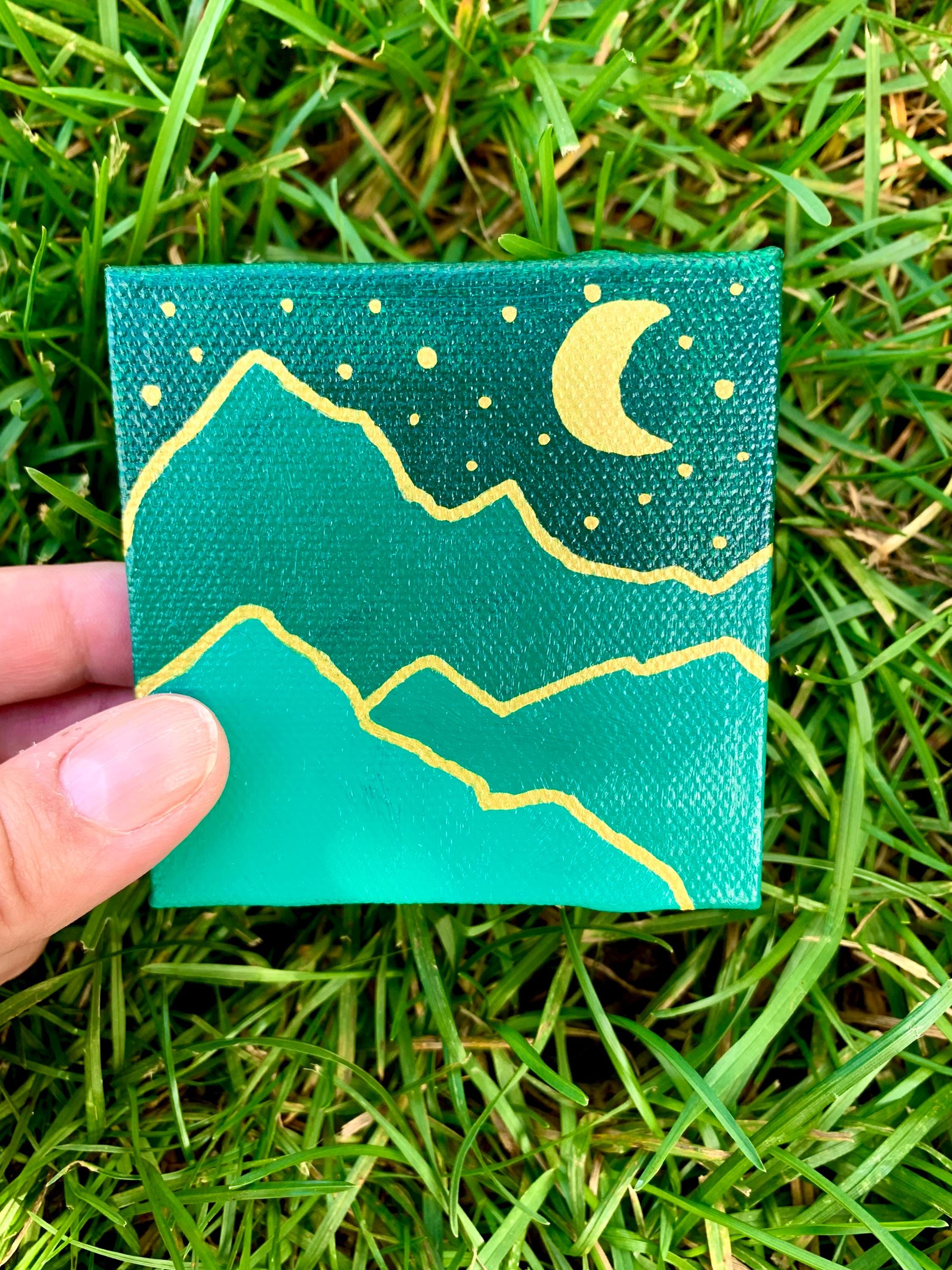 Mini Moon Paintings 3x3 - Etsy
