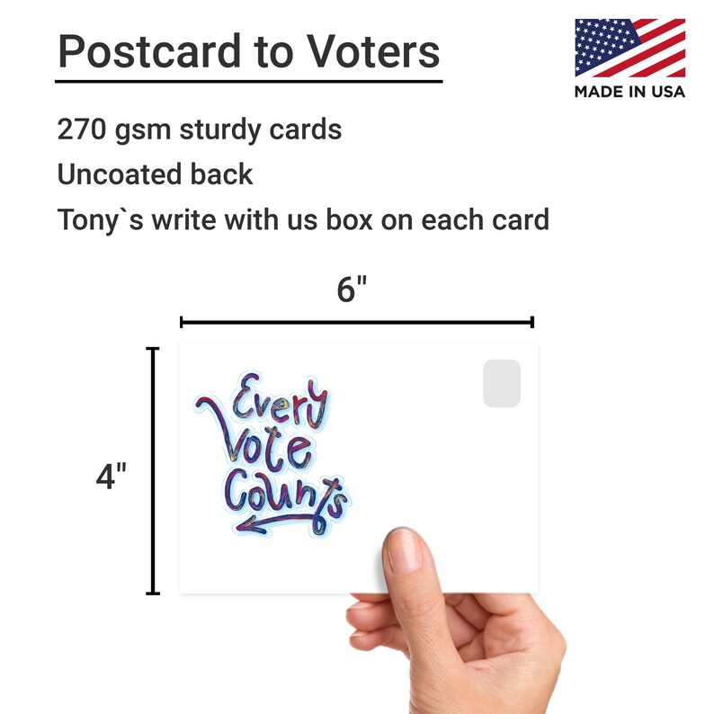 Postcards for Voters - Every Vote Counts Arrow - Etsy