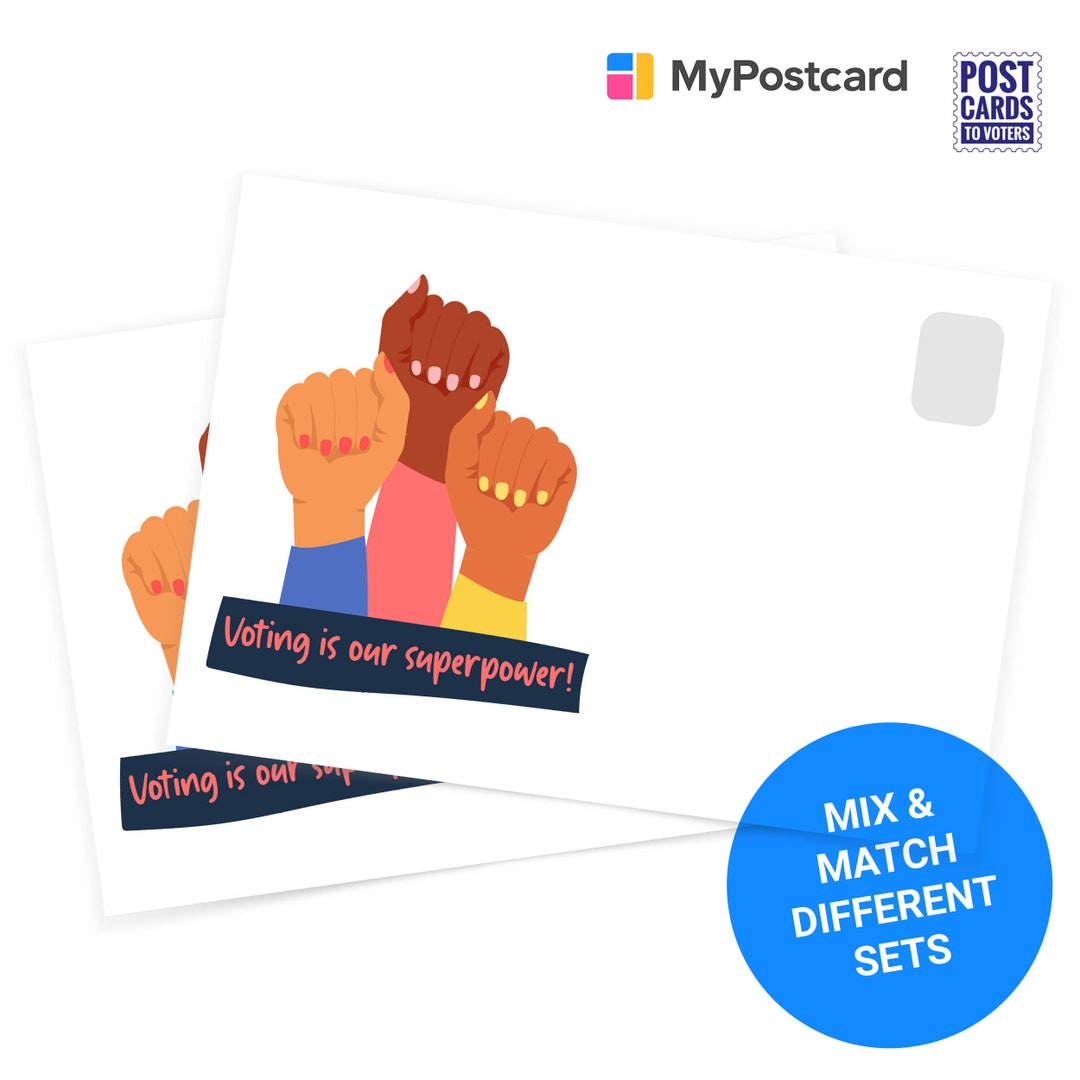 Voting is Our Superpower! Postcards to Voters - Etsy