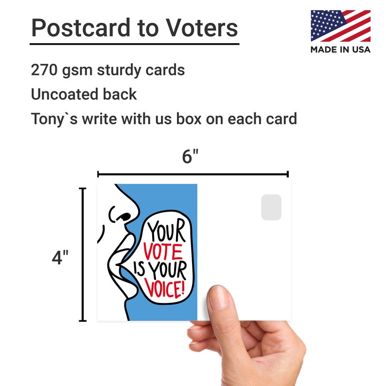Postcards to Voters - Your Vote is Your Voice! - Etsy