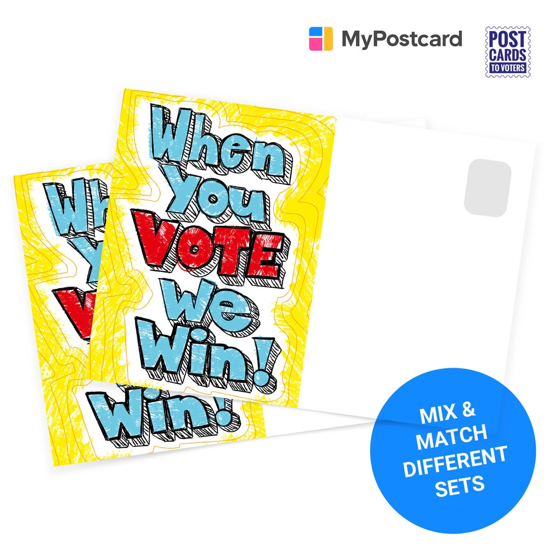Postcards for Voters - When You Vote We Win - Etsy
