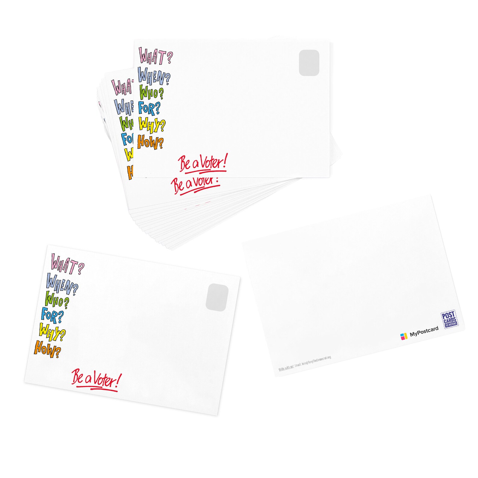 Postcards to Voters - Questionnaire Colorful - Etsy