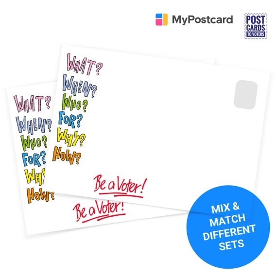 Postcards to Voters Questionnaire Colorful - Etsy