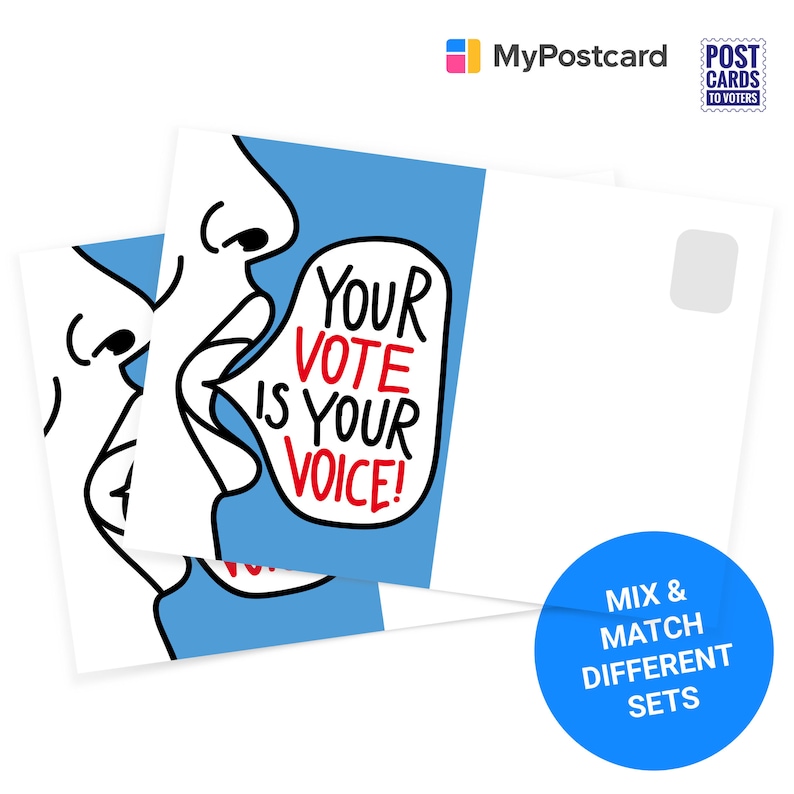 Postcards to Voters - Your Vote is Your Voice! - Etsy