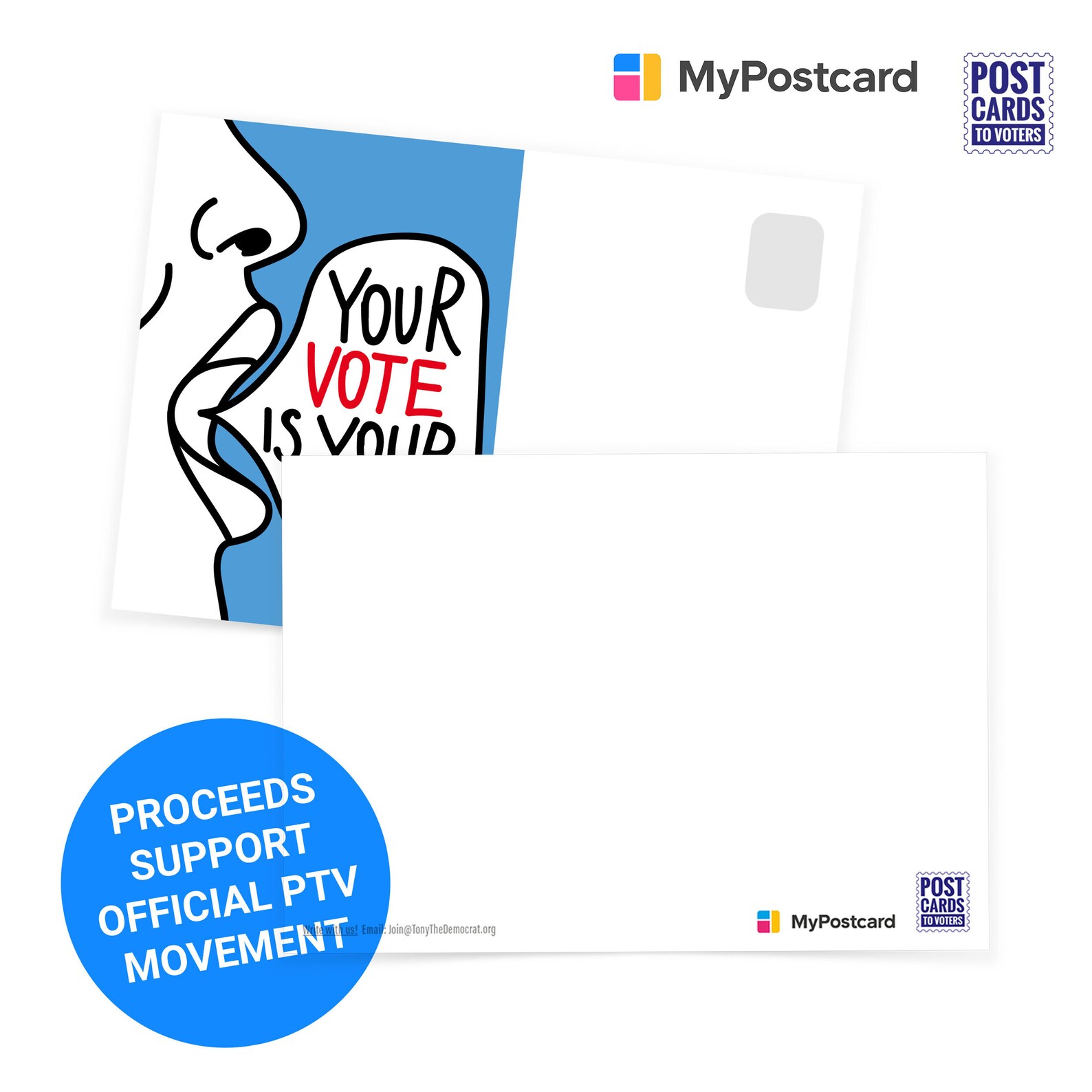 Postcards to Voters - Your Vote is Your Voice! - Etsy