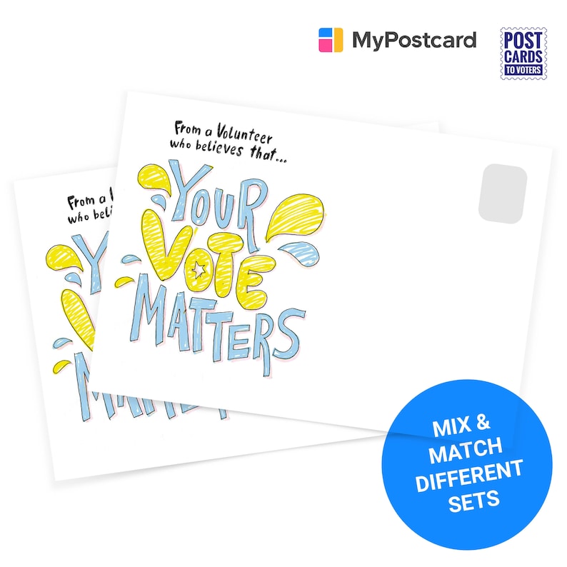 Postcards to Voters Your Vote Matters Splash - Etsy España