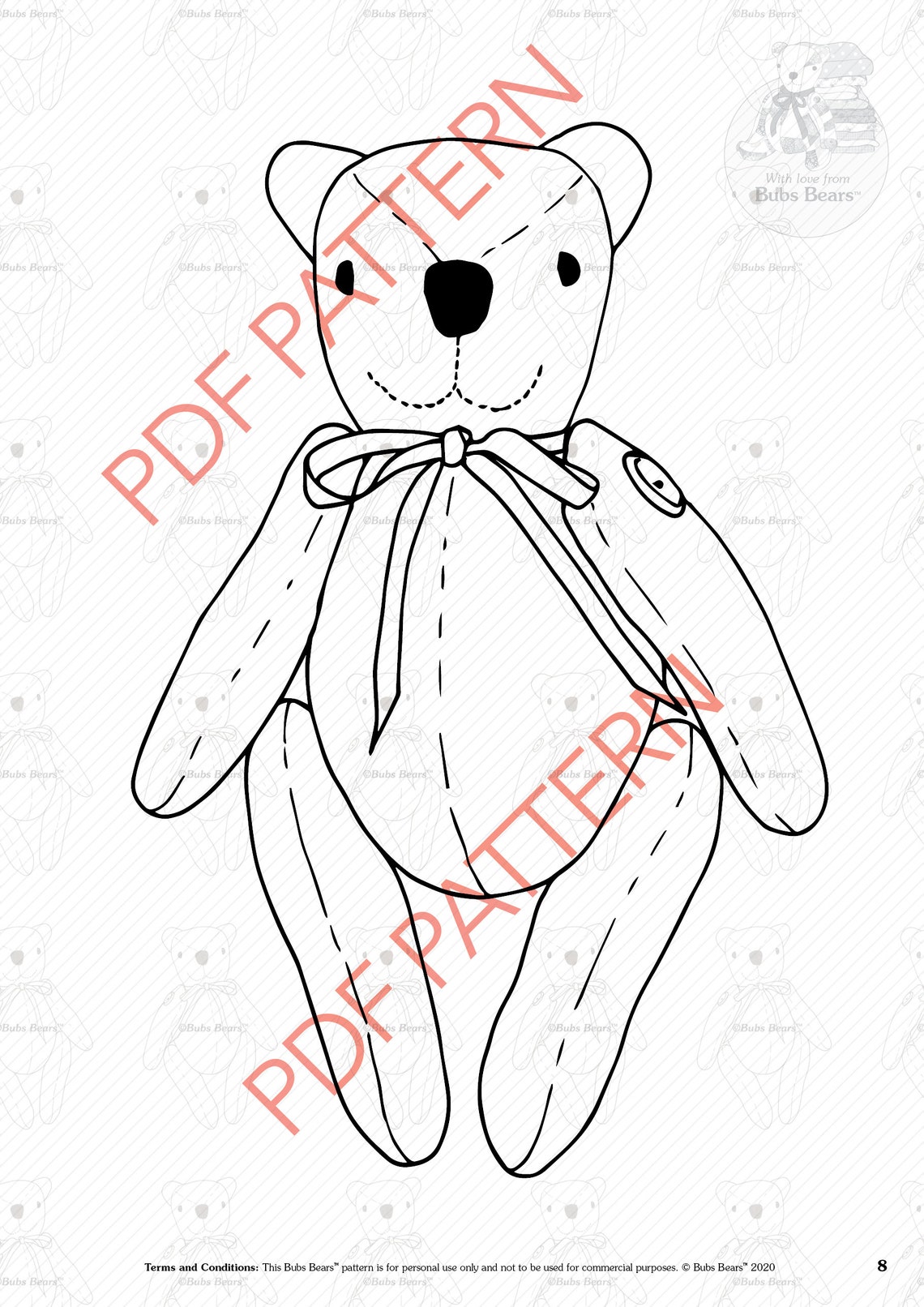 PDF Teddy Memory Bear Sewing Pattern - Etsy
