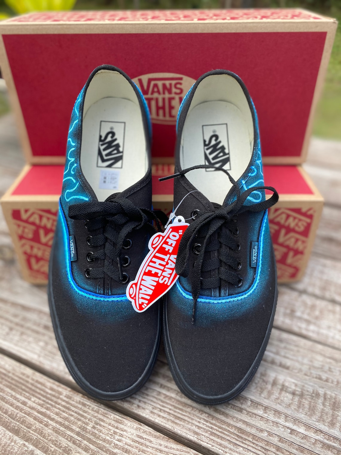 CUSTOM Vans Neon lights GLOW effect | Etsy