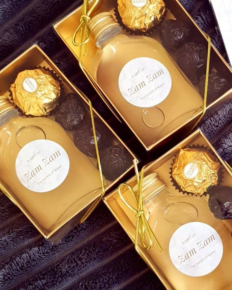Zamzam Water and Dates Gift Box- Personalised Gift - Sunnah Gift- Gift ...