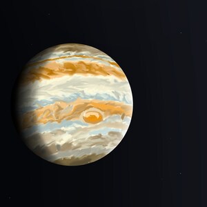 Jupiter Print | Planet Illustration | Solar System Digital Download ...
